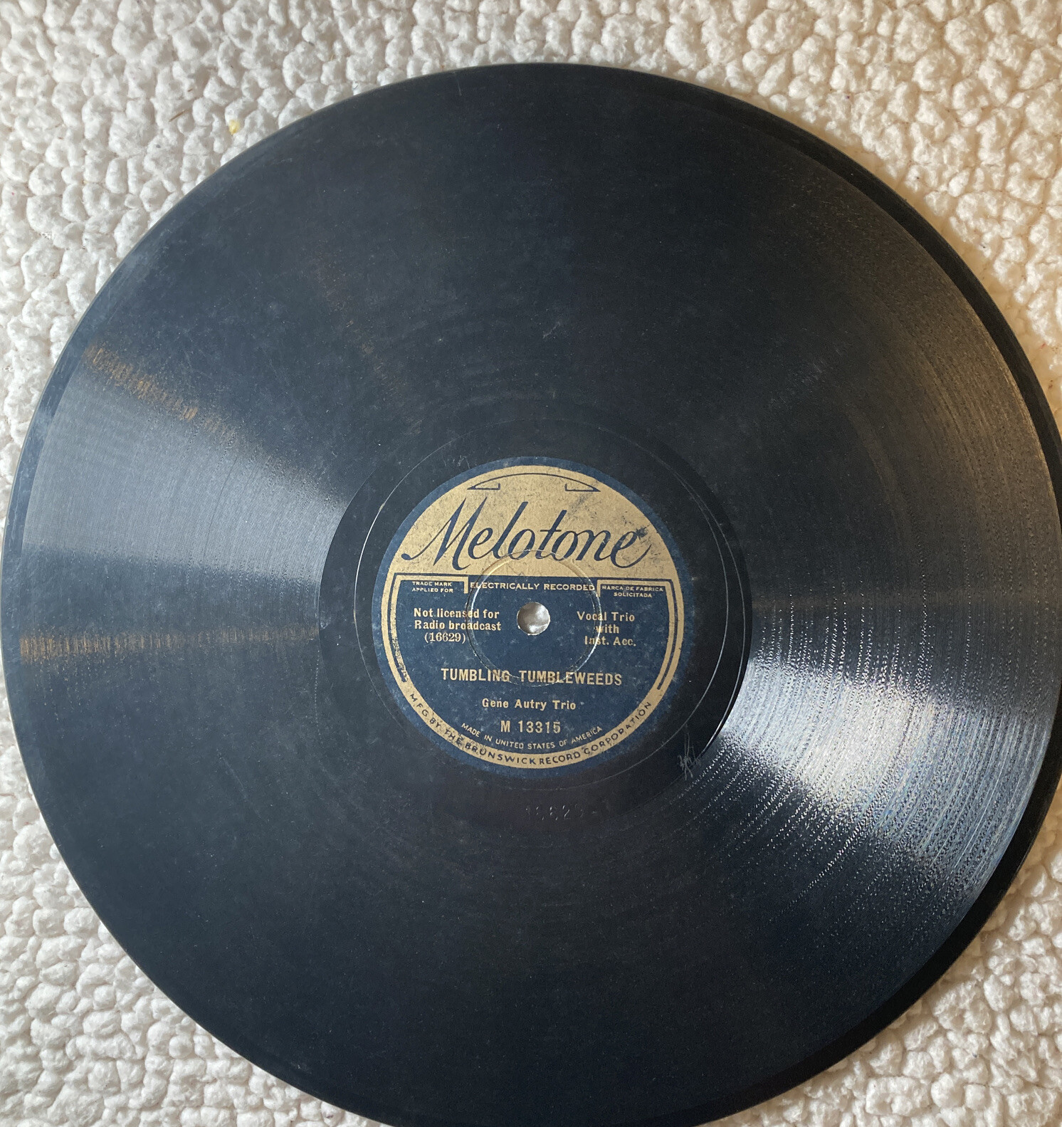 Melotone Gene Autry Trio Tumbling Tumbleweed Old Missori Moon Jimmy ...