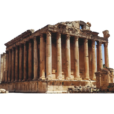 H13648 Bacchus Temple Columns Roman Ruins Baalbek Lebanon Cardboard ...