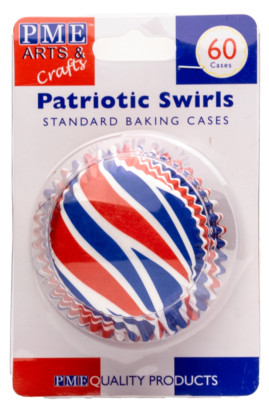 60 Pack Union Jack Cupcake Cases Patriotic Swirl Design- By PME | eBay UK