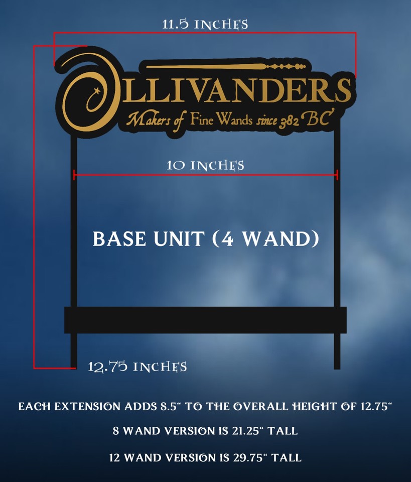 Harry Potter Ollivanders Shop Wall Mount Wand Display Rack Stand - Free ...