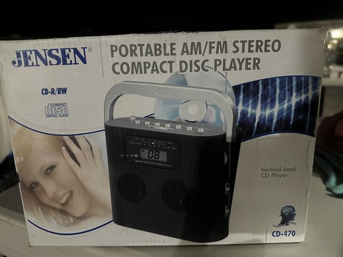 New in box Jensen Portable CD Player AM FM Radio with Wall A/C adapter ...