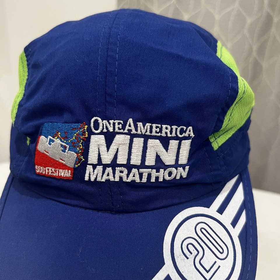One America MINI Marathon Indy 500 Festival Runners Hat Cap blue Green ...