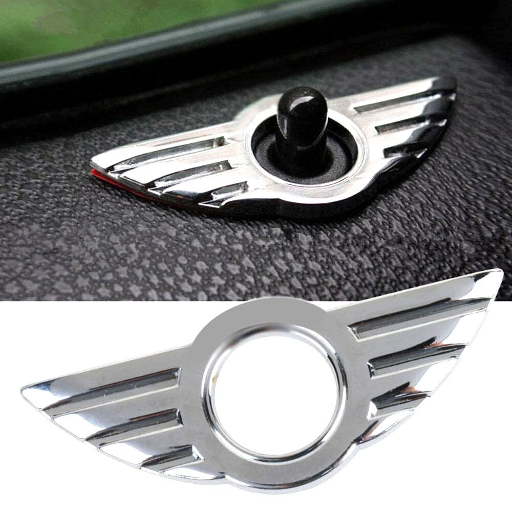 2pcs Car Accessories Door Pin Lock Wing Emblem Badge Stickers For Mini ...