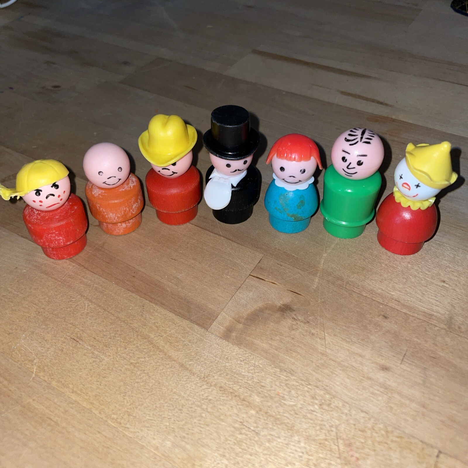 Vintage Little People Lot Of 7 Wooden Pan Rare Toys 60s 70s Set | eBay