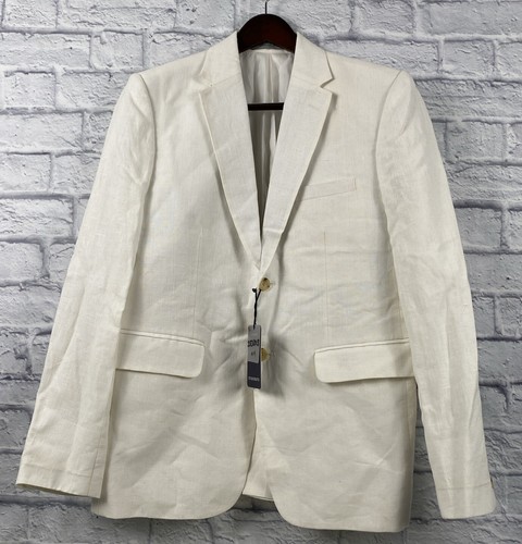 NWT Studio Suits Men's Linen White 2 PC Suit Sz 37/38 Regular 34x30 | eBay