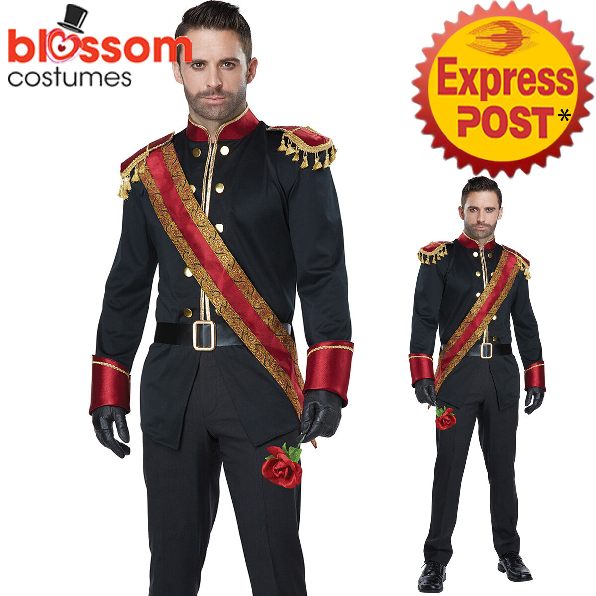 CA511 Mens Dark Royal Prince King Costume Evil Fairytale Villain ...