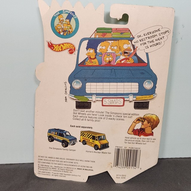 1991 Hot Wheels The Simpsons Homer's Nuclear Waste Van for sale online ...