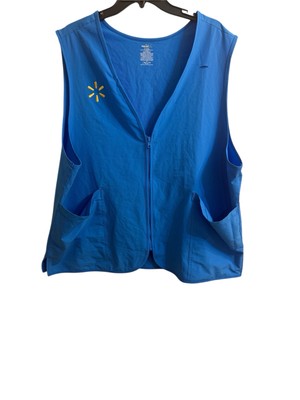 Walmart Employee Vest Mens 2XL Blue Full Zip Sleeveless Associate ...