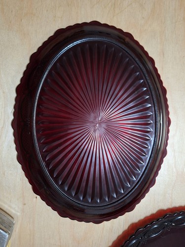 Avon 1876 Cape Cod Collection Ruby Red Oval Serving Plate | eBay