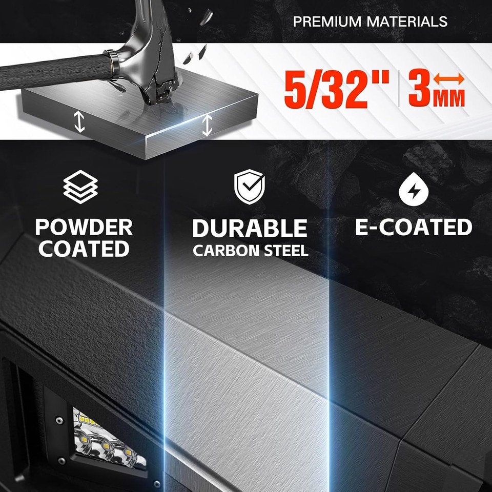 for Wrangler JK JKU Front Bumper with Skid Plate and Rear Bumper ...