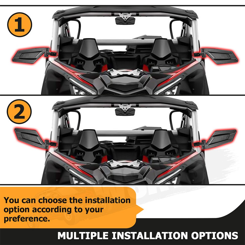 2019-2025 UTV Shatter-proof Adjustable Side Mirrors For Honda Talon ...