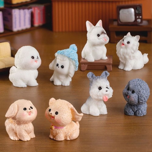 Mini Miniature Dog Figurine Micro Landscape Desk Knick-knacks | eBay