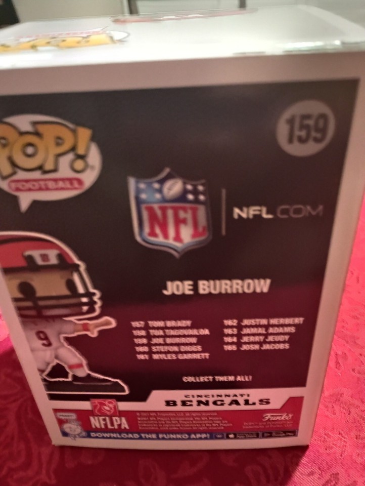 Funko Pop Joe Burrow NFL Away Uniform #159! Cincinnati Bengals! | eBay