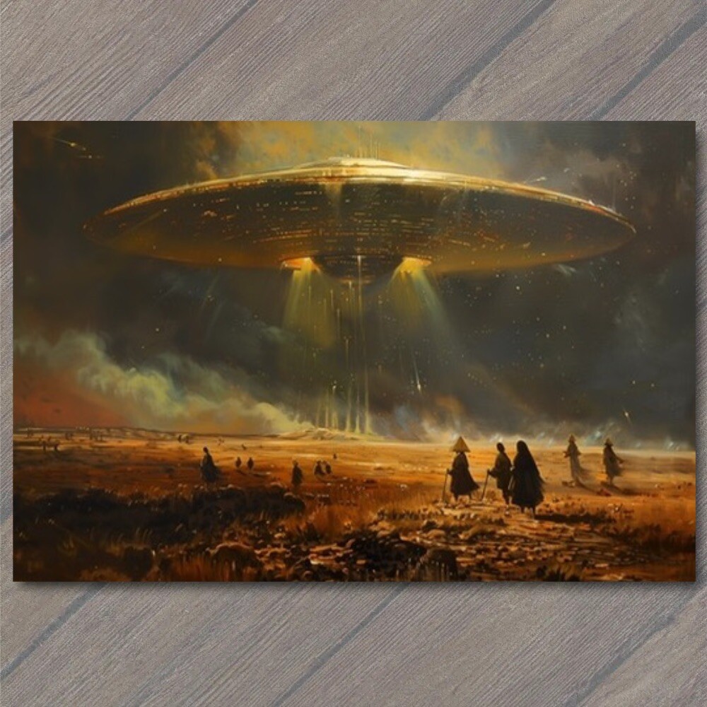 POSTCARD Alien God Civilization Religious Deity Ceremony Sacred Ritual ...