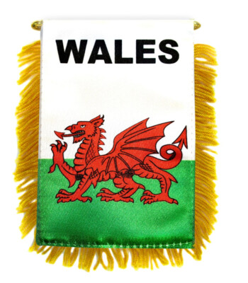 1 Dozen Wales Mini Banner Flag 4x6in Rear view Mirror Flag | eBay