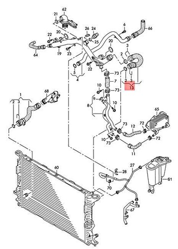 Genuine AUDI Q5 8RB Coolant Hose With Quick Release Coupling 8R0121101C ...