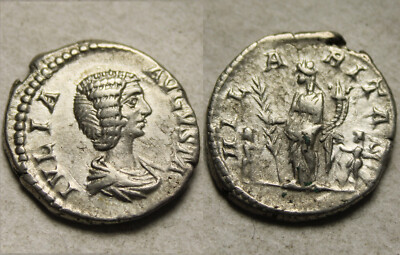 Rare Genuine ancient Roman silver coin Julia Domna denarius Hilaritas ...