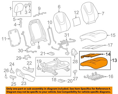 GM OEM 13-15 Volt Passenger Seat Components-Seat Cushion Pad 22968438 ...