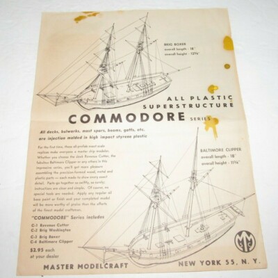 Master Modelcraft Commodore Series Ship Models Sheet Only | eBay