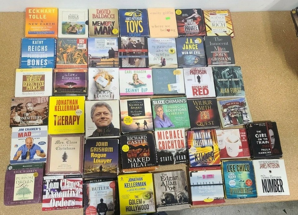 Wholesale Random Audio books on cd lot of 30+ assorted audiobooks ...