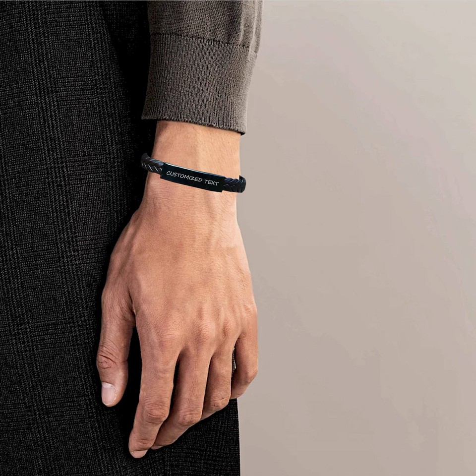 To My Fiancee Braided Leather Bracelet -Birthday Christmas Valentines ...