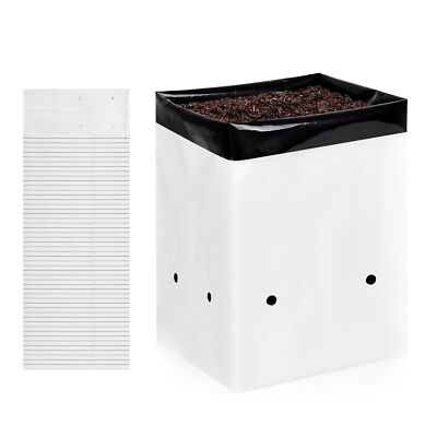 50 Pack 2 Gallon Grow Bags Black and White Panda Film Containers for ...