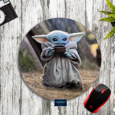 GROGU BABY YODA CUP STAR WARS ROUND DESK MAT MOUSE PAD HOME SCHOOL ...