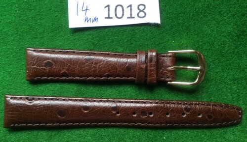 LADIES QUALITY DARK BROWN LEATHER 14 MM APOLLO WATCH STRAP GOLD COLOUR ...
