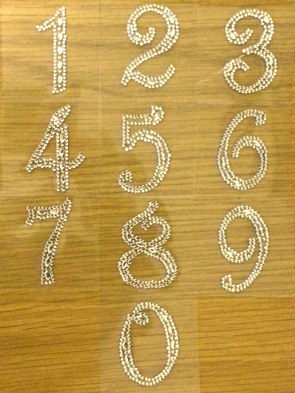 CraftbuddyUS 2pcs Number 6 Self Adhesive Clear Rhinestone Numbers Gems ...
