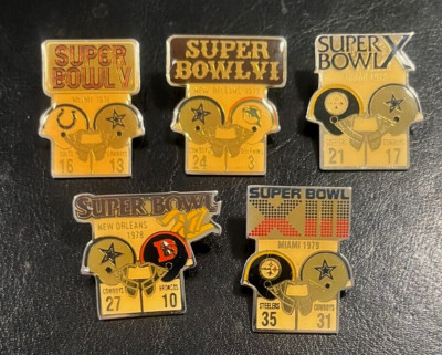 5 Dallas Cowboys Super Bowl NFL Super Bowl Starline Collector Pins ...