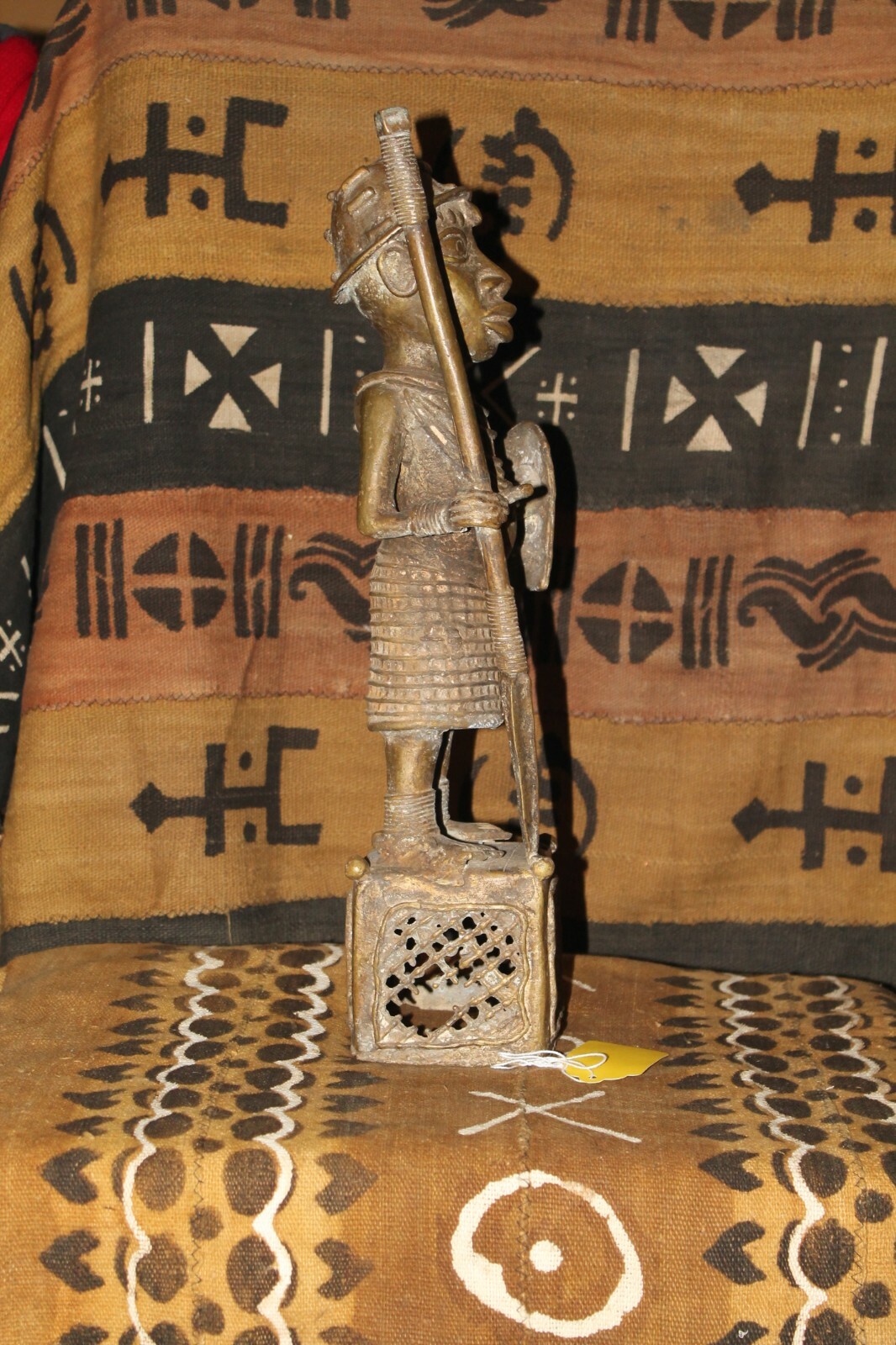 Arts of Africa - Bronze Palace Guard - Benin - Nigeria - 19" H X 6' W ...
