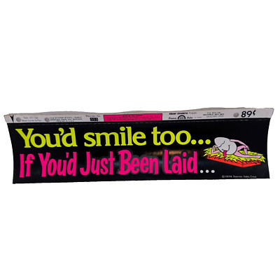 Vintage 70s Sunrise Sales You'd Smile Too If Youd Just Been Laid Decal ...