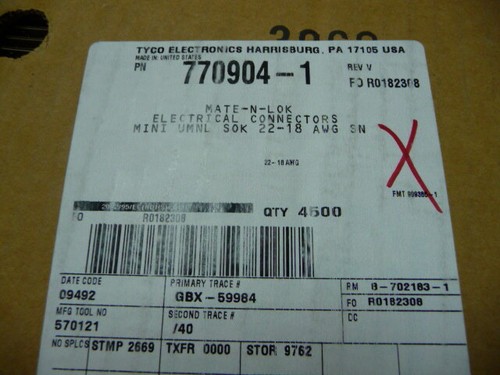 Tyco 770904-1 Qty of 221 per Lot MATE-N-LOCK SOCKET | eBay