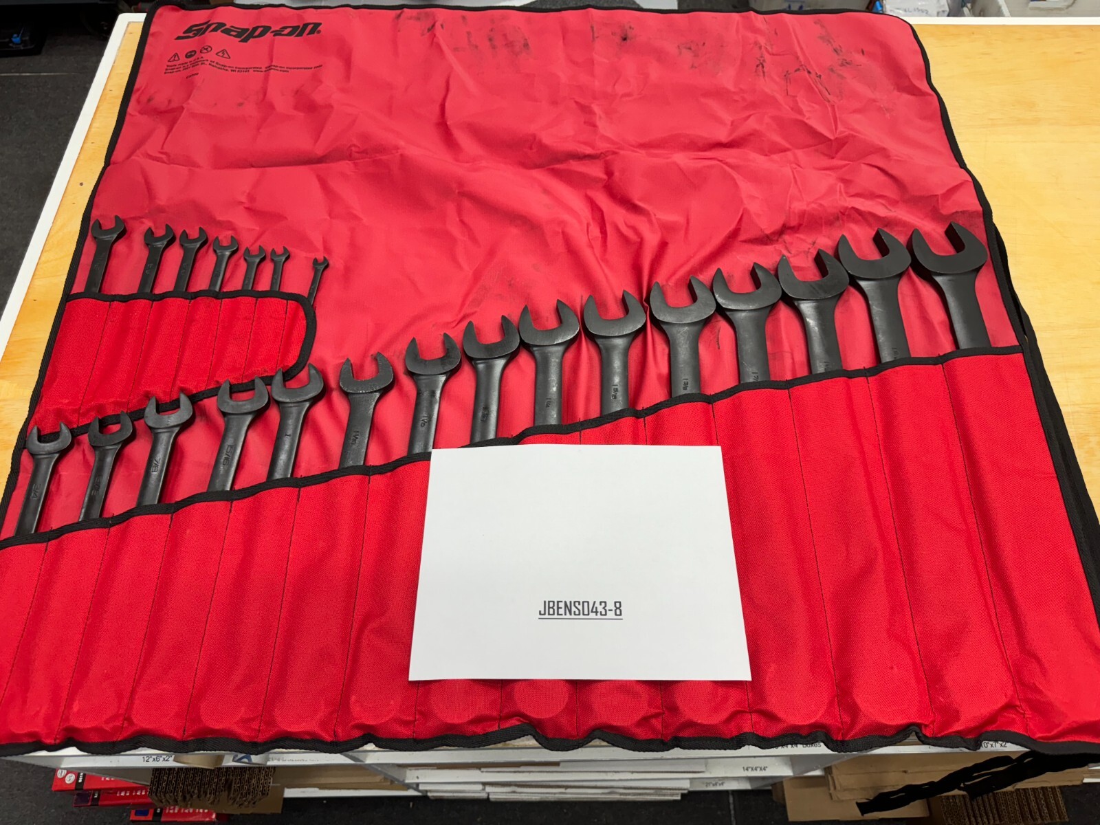 Snap-on Tools NEW 22pc SAE MASTER Industrial Finish Combo Wrench Set ...