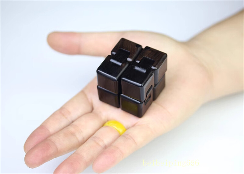 Infinite Flip Magic Cube Desert Ironwood 3D Deform Stress Relief Wooden ...