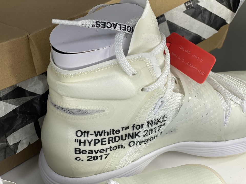 Nike React Hyperdunk 2017 Flyknit Off-White sz 12 Basketball Shoe | eBay