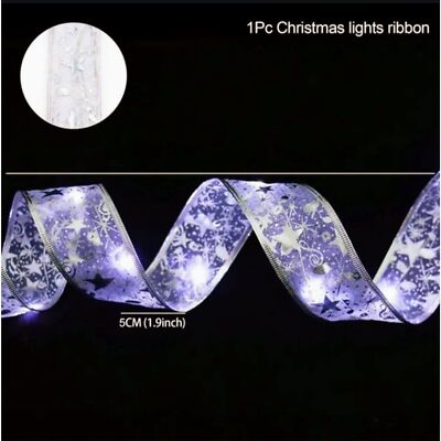 Christmas LED Ribbon Lights Decoration Christmas Tree Ornaments Bow ...