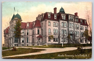 Acadia Seminary Wolfville Nova Scotia Canada c1910 Postcard | eBay