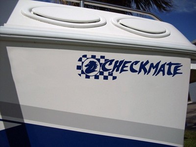 CHECKMATE Boats Decals for Check Mate Boat Hull 14inch | eBay