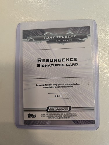 2024 Topps Composite Tony Tolbert Resurgence Signatures Refractor Auto ...