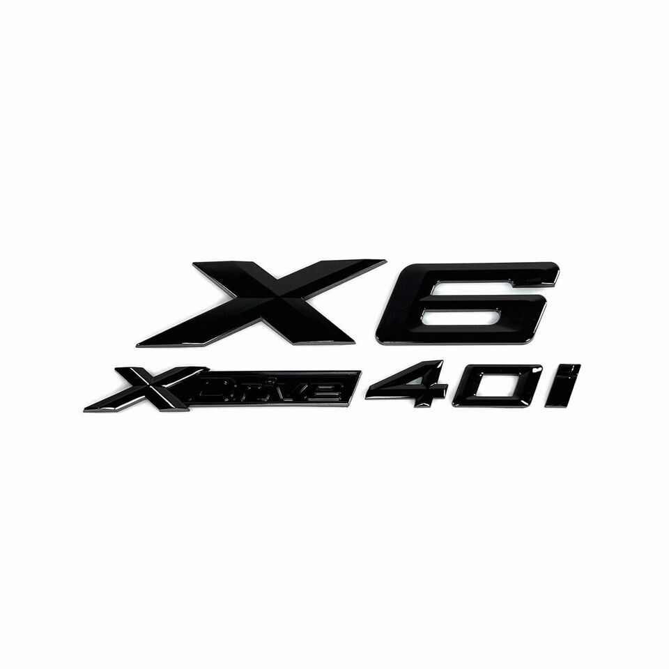 Gloss Black For bmw X6 Series Emblem X6+XDrive40i Number Letter Rear ...