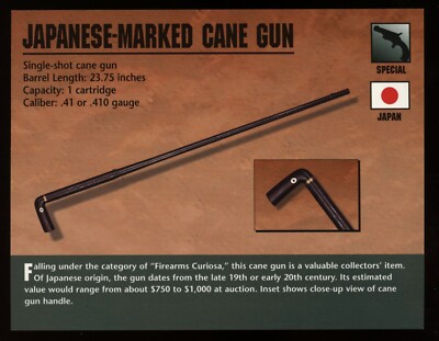 Japanese Marked Cane Gun Special Purpose Atlas Classic Firearms Card | eBay