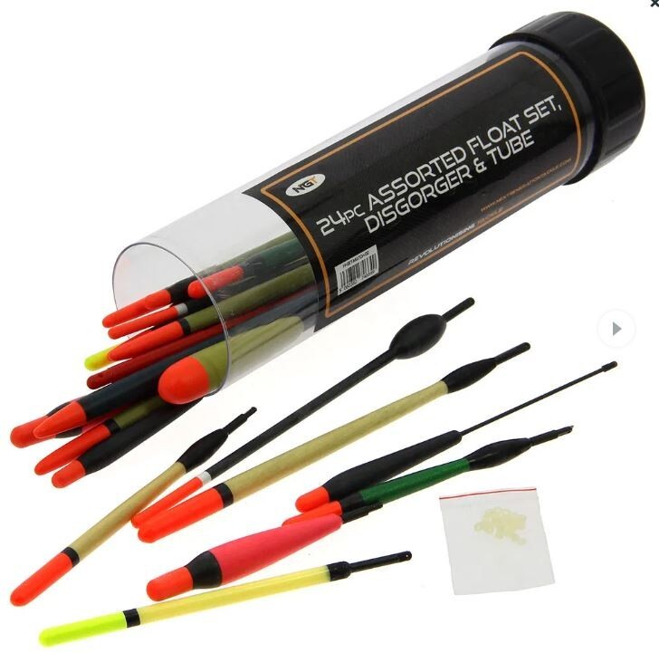 NGT Fishing Float Set 24pc Assorted With Rubbers & Disgorgers Carp ...