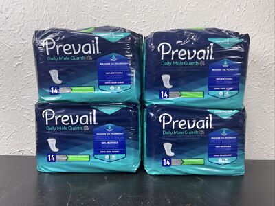 Prevail Incontinent Pad 12.5" L Contoured Maximum 14 Ct Lot Of 4 ...