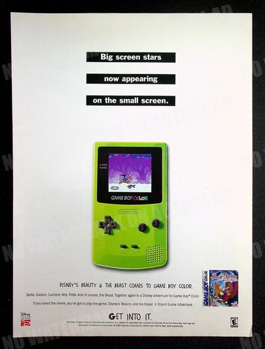 Nintendo Gameboy Color Console Beauty and the Beast 99' Print Magazine ...