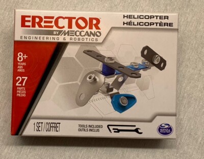 Erector Set Building Model Helicopter By Meccano 27 Pieces NEW | eBay