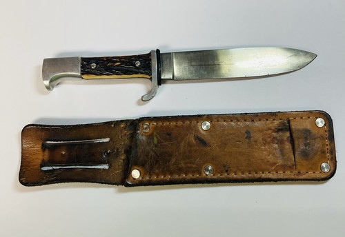 Berent Steel Co Soligen Germany Knife With Sheath 9 1/2” Jigged Bone ...