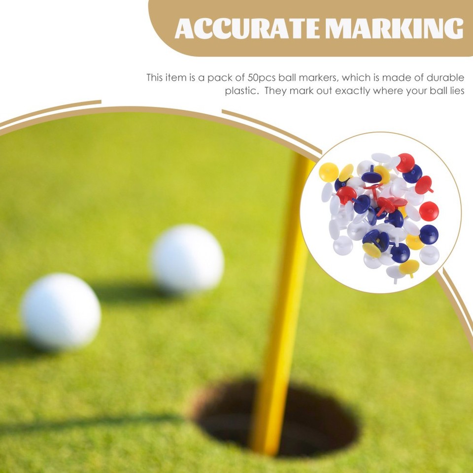 50 Pcs Golf Ball Mark Dots for Balls Dime Size Markers Plastic with ...