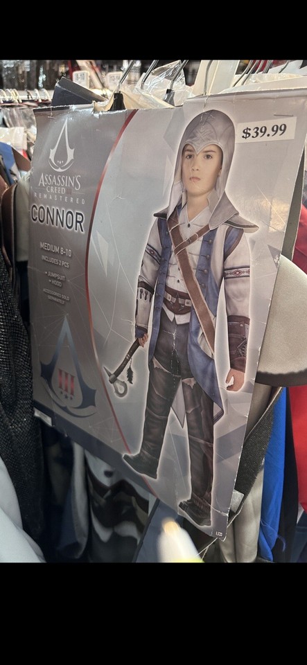 Boys Assassins Creed lll Costume Halloween Connor Size 8 9 10 Years ...