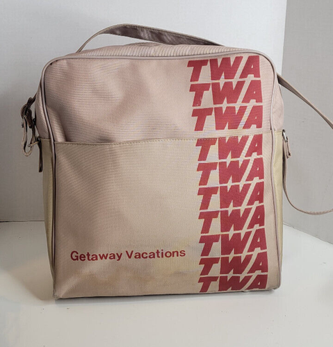 Vintage TWA Trans World Airlines Getaway Vaction Travel Bag 1975-1996 ...